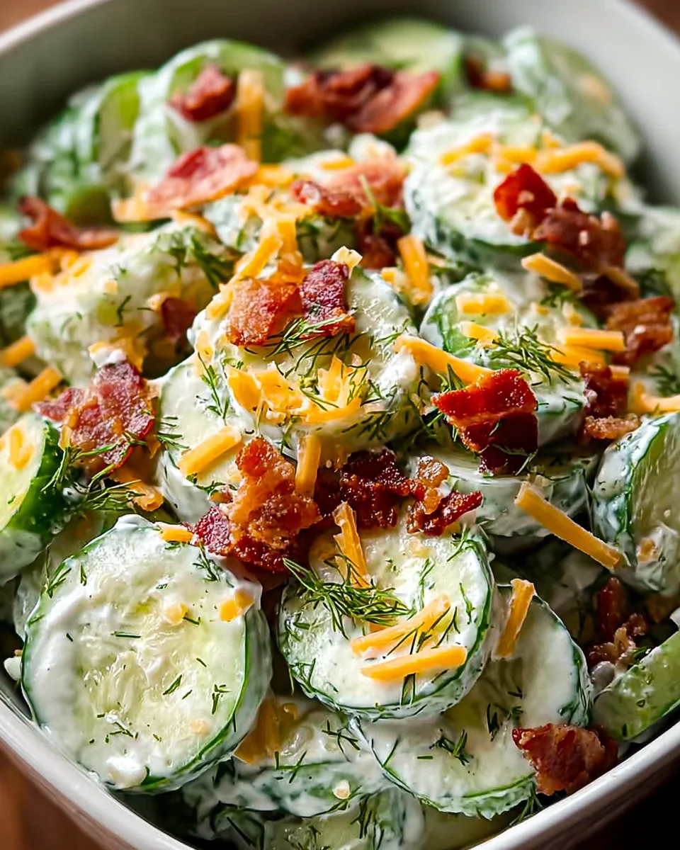 Creamy Cucumber Salad with Bacon and Cheese: Irresistible Delight