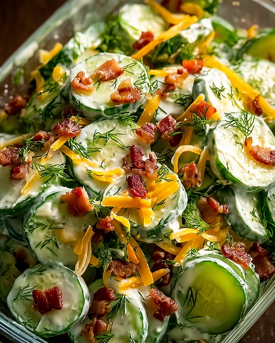 Creamy Cucumber Salad with Bacon and Cheese: Irresistible Delight