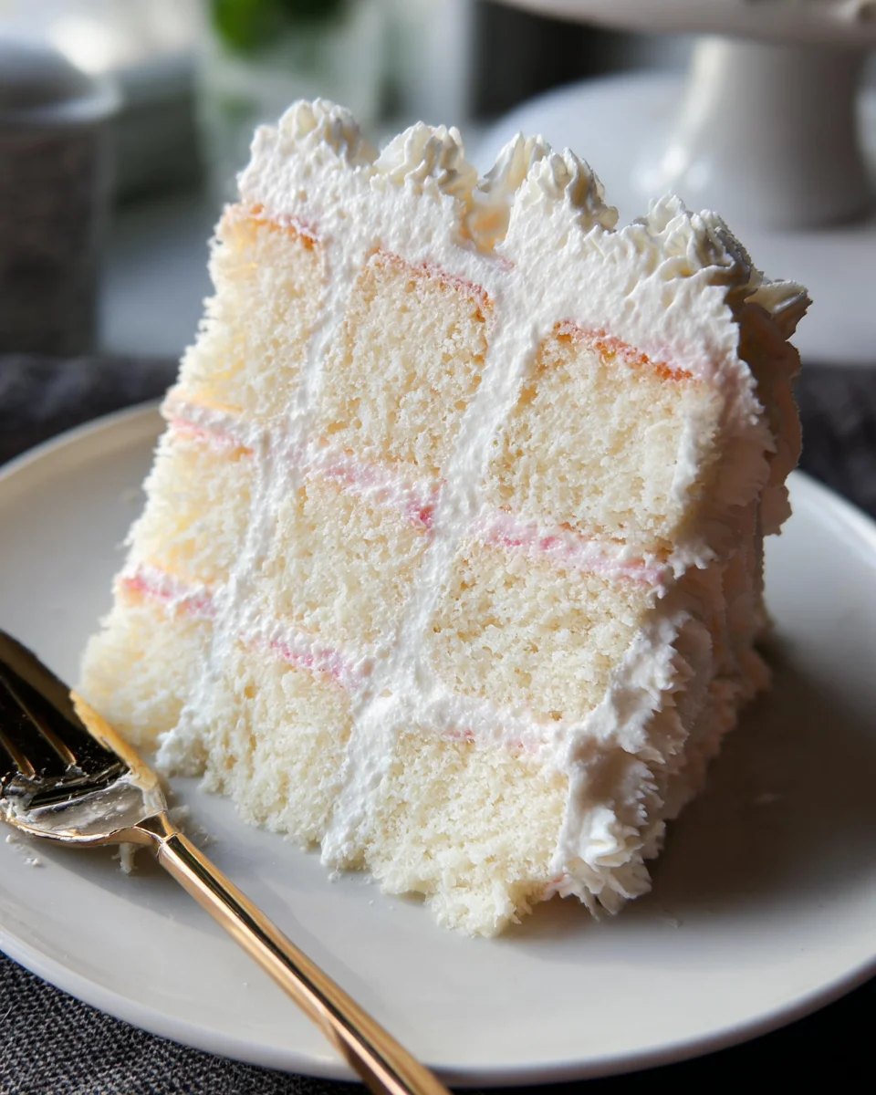 White Almond Cake with Whipped Buttercream Frosting - Ultimate Delight